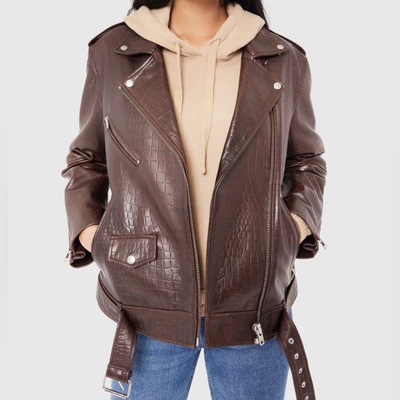 Rebecca Minkoff | Jackets & Coats | Rebecca Minkoff Tabitha Oversized Leather Moto Biker Jacket ...